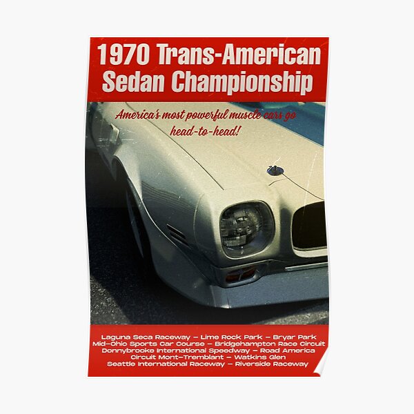 "1970 Trans-Am - Championship" Poster for Sale by darkmonohue | Redbubble