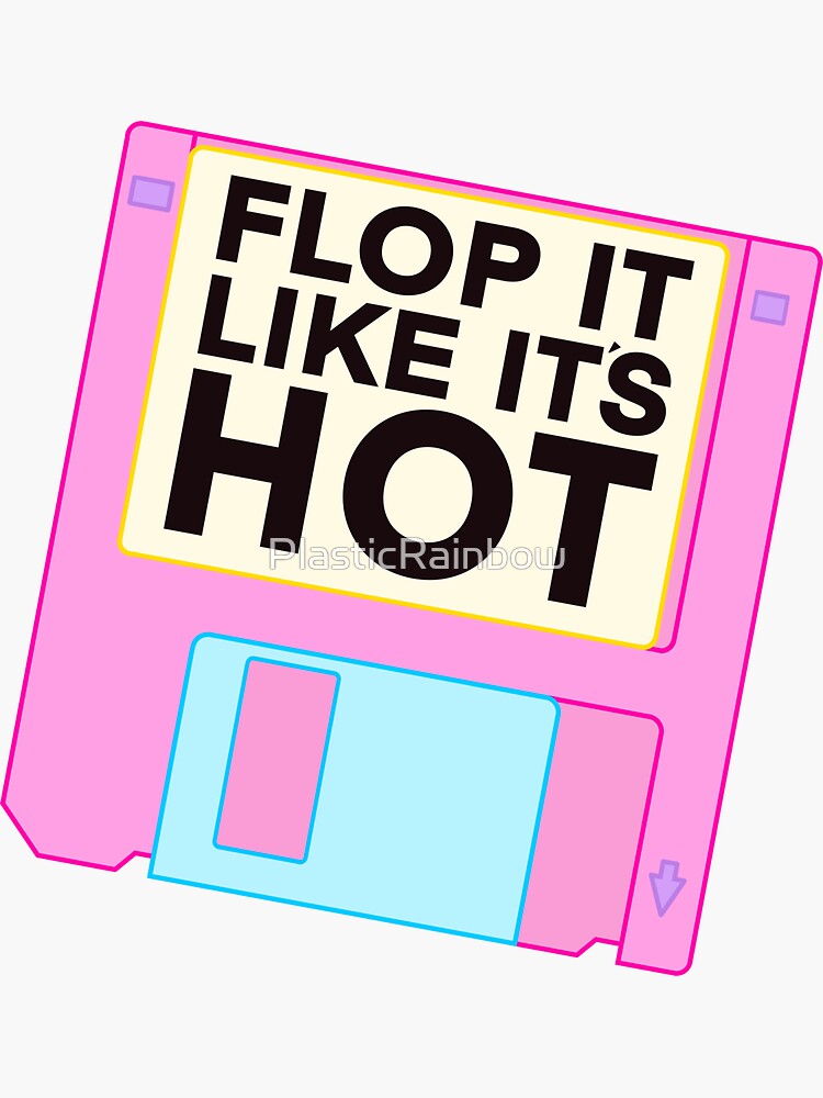 "Neon floppy disk" Sticker by PlasticRainbow | Redbubble