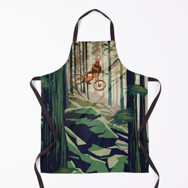 Retro Mountain Bike Art Aprons | Redbubble