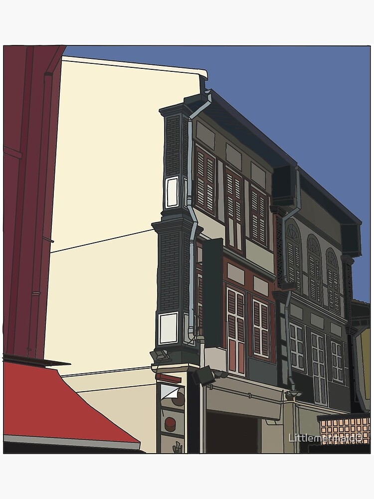 "Old Vintage buildings - line art " Art Print by Littlemermaid0 | Redbubble