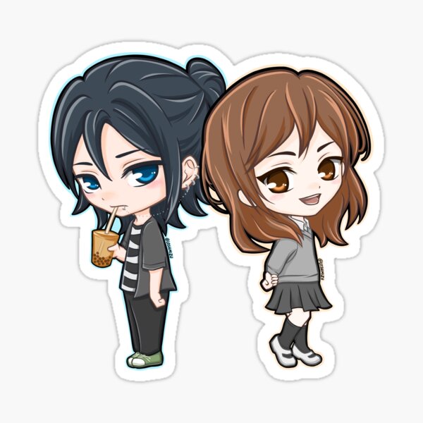 "Chibi Cute Horimiya Hori-san and Miyamura-kun" Sticker by LoShimizu ...