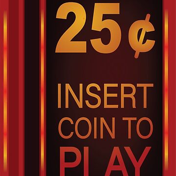 "Insert coin arcade retro classic games" Sticker for Sale by portokalis ...