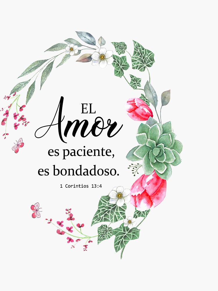Pegatina «El Amor es paciente, es bondadoso, 1 corintios 13» de ...