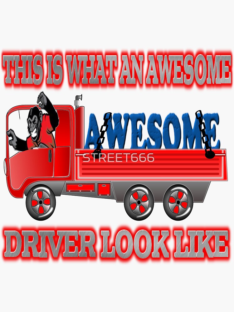 "THIS IS WHAT AN AWESOME DRIVER LOOK LIKE" Sticker by STREET666 | Redbubble