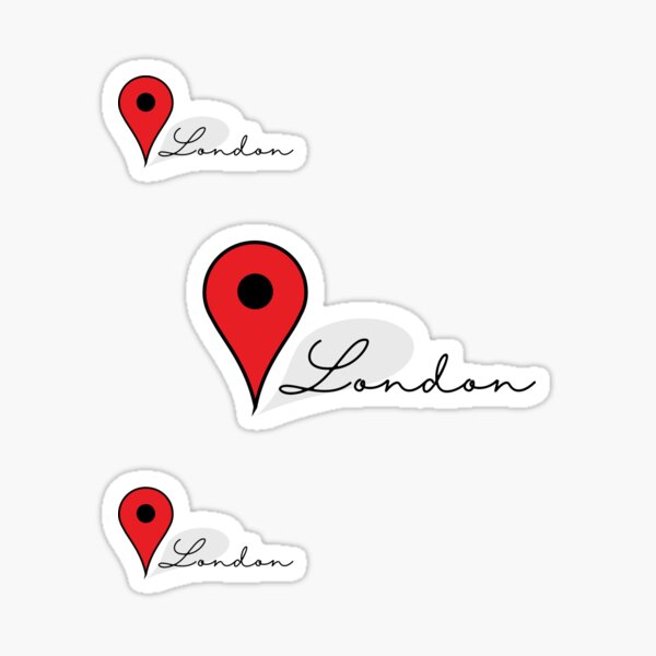 "London location pin" Sticker for Sale by trialsanderrors | Redbubble