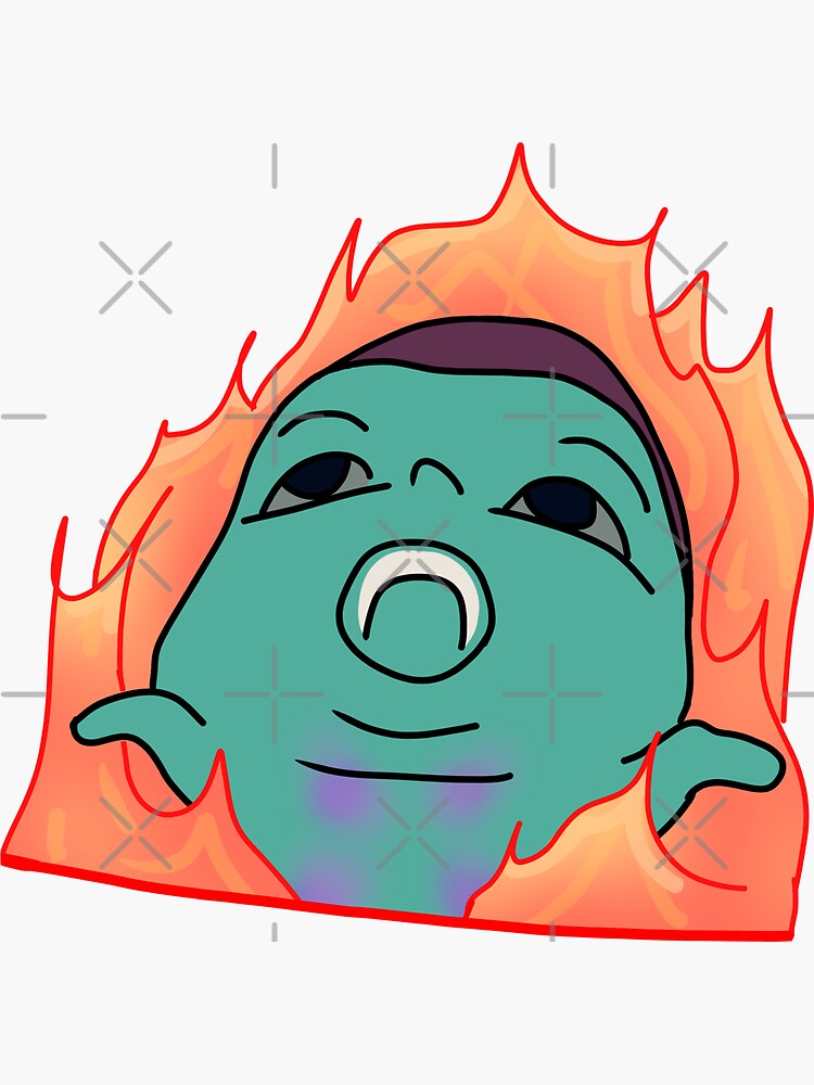"bibble singing meme fire" Sticker for Sale by nevermxnd | Redbubble