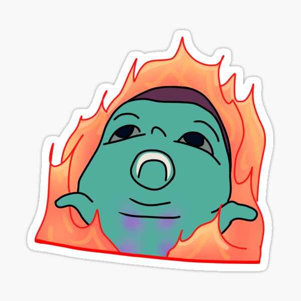 "bibble singing meme fire" Sticker for Sale by nevermxnd | Redbubble