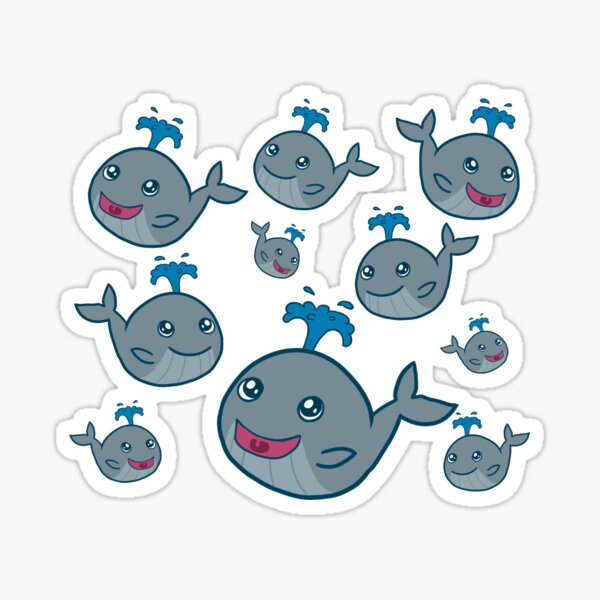 "Chibi Whale" Sticker for Sale by ModernMelon | Redbubble
