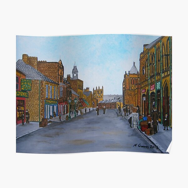 "Consett of Old, Middle Street" Poster by CrossanArt | Redbubble