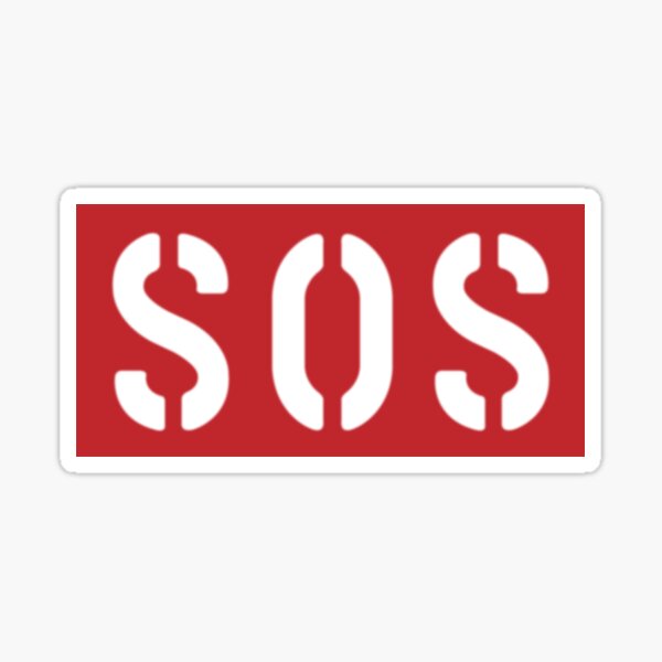 "SOS" Sticker for Sale by ArtofDissent | Redbubble