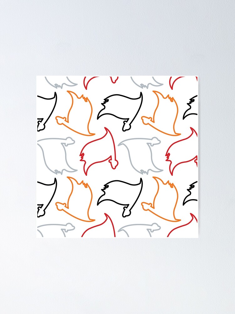 "Tampa Bay Buccaneers Pattern, White Background" Poster for Sale by ...