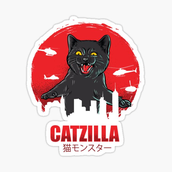 "Catzilla Vs Godzilla "Catzilla"" Sticker for Sale by MHabeeb | Redbubble