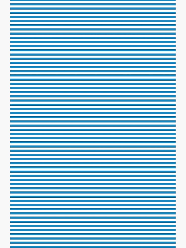 "Ocean Blue and White Candy Stripe | Horizontal Thin Stripes |" Poster ...