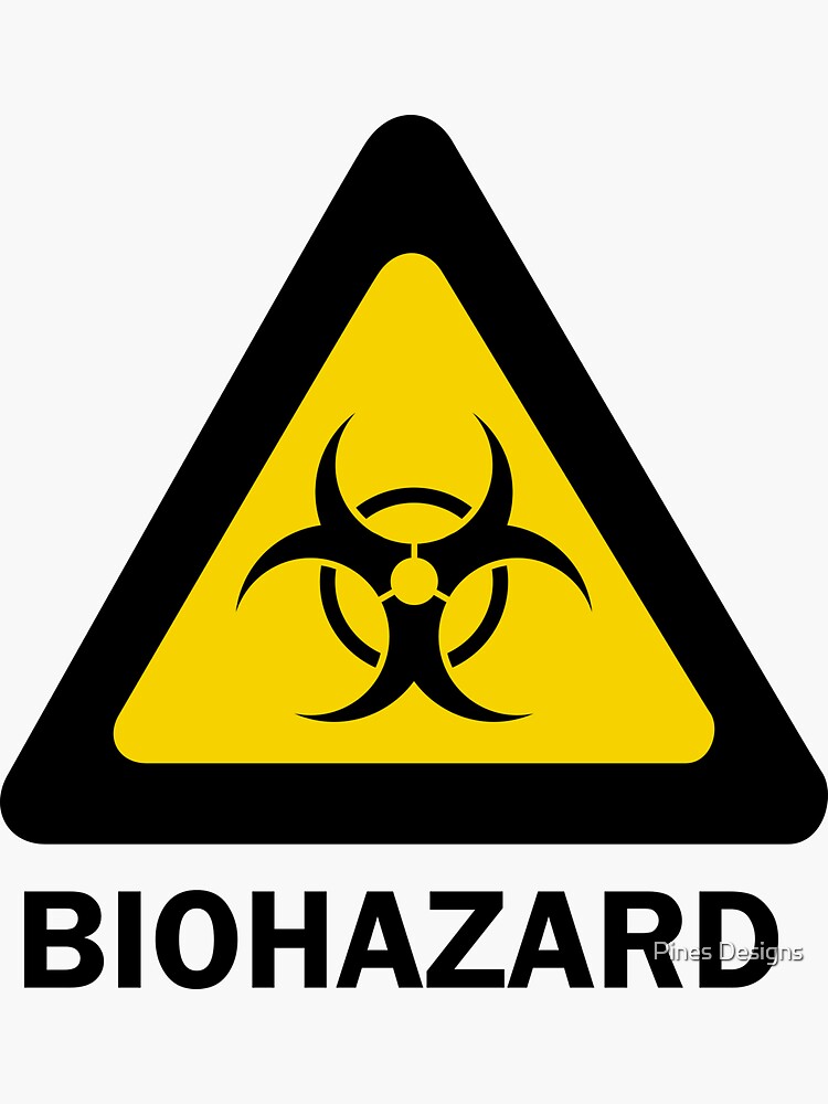 "Biohazard beware" Sticker by linesdesigns | Redbubble