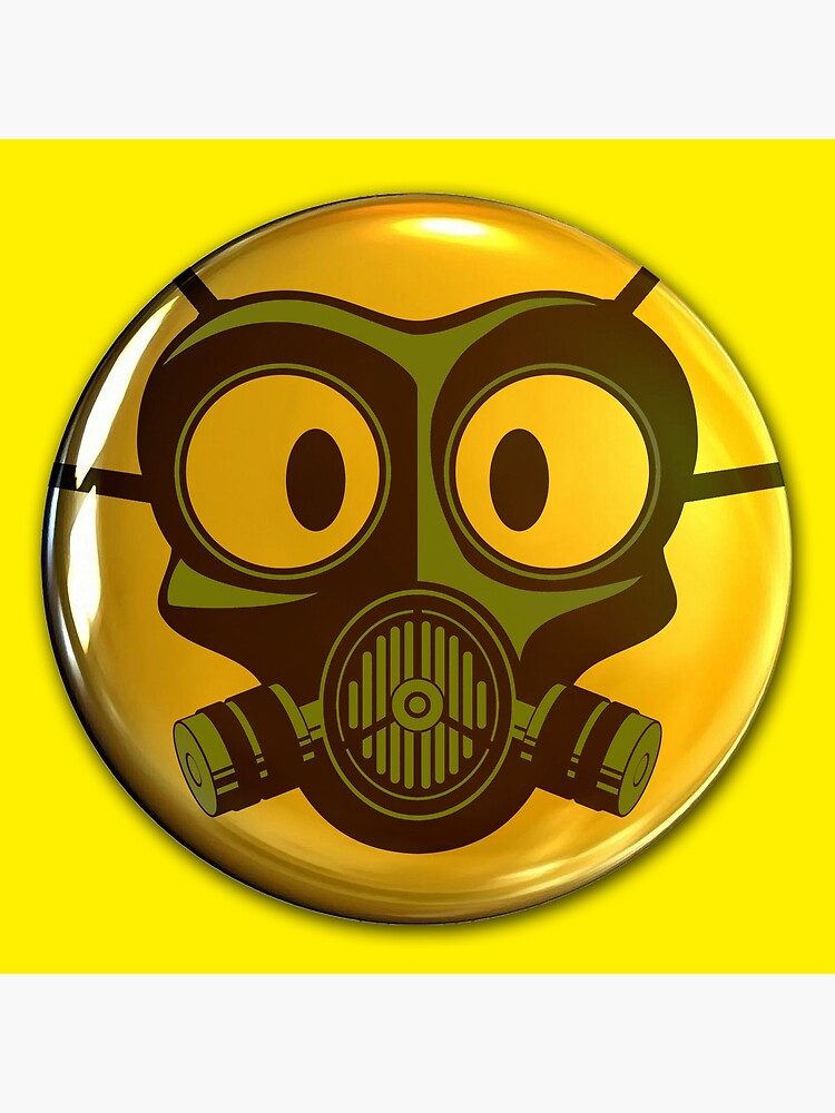 "Gas Mask Smiley Face Button - Covid Face Mask" Poster for Sale by ...