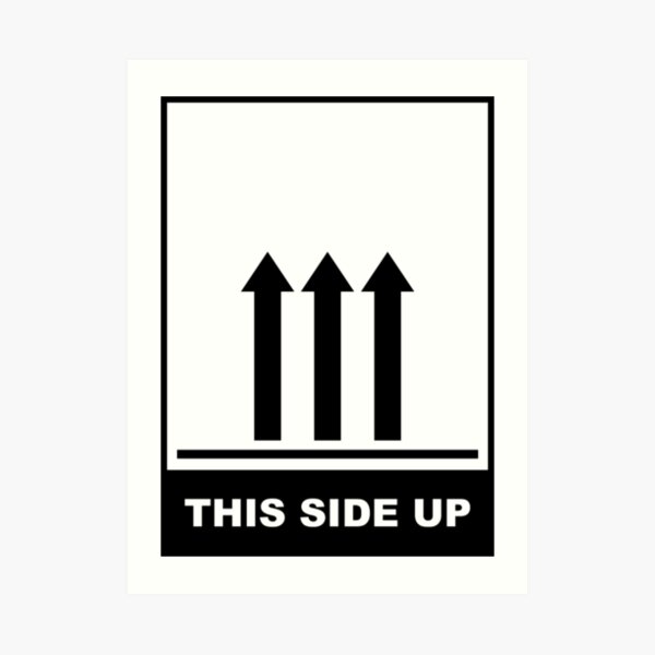 "This side up (3 arrows, black) label sticker sign" Art Print for Sale ...