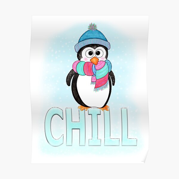 "Just Chillin Penguin" Poster by Belknap | Redbubble
