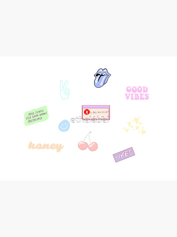 "Pastel Aesthetic Sticker Pack" Canvas Print by ethelabel | Redbubble