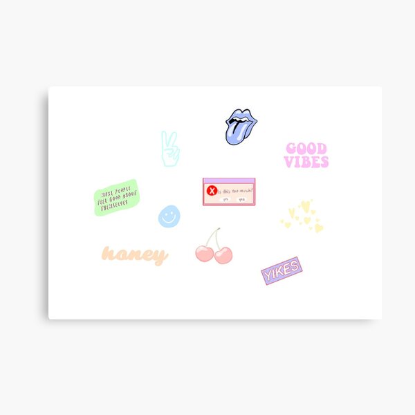 "Pastel Aesthetic Sticker Pack" Canvas Print by ethelabel | Redbubble