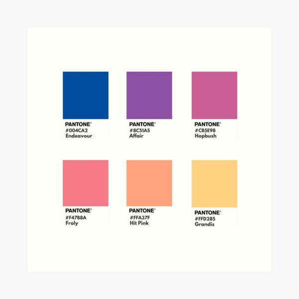 "sunset tones palette pantone color swatch" Art Print by softlycarol ...