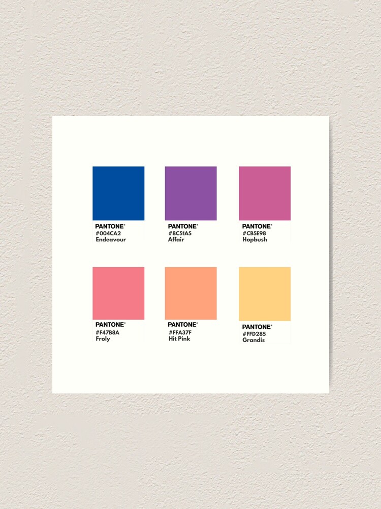 "sunset tones palette pantone color swatch" Art Print by softlycarol ...