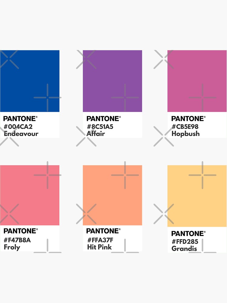 "sunset tones palette pantone color swatch" Sticker for Sale by ...