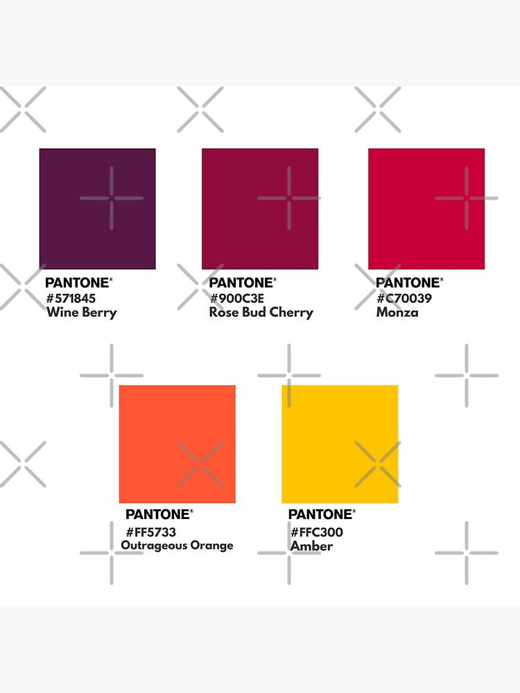 "red to yellow gradient palette pantone color swatch" Canvas Print for ...