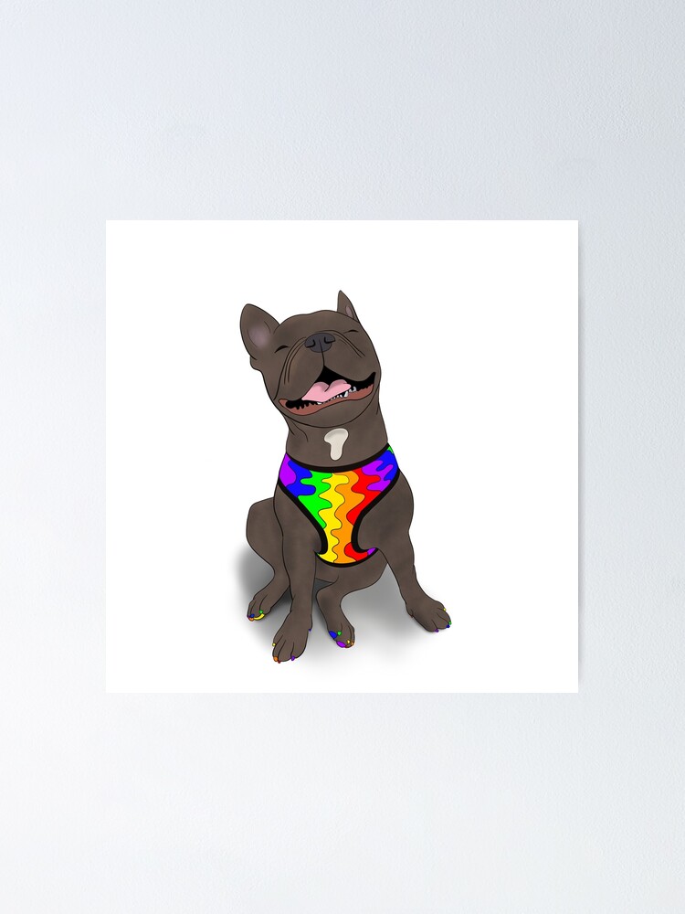 "Rainbow Frenchie Design" Poster for Sale by KazzasKorner | Redbubble