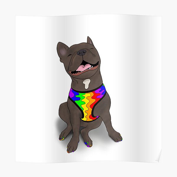 "Rainbow Frenchie Design" Poster for Sale by KazzasKorner | Redbubble