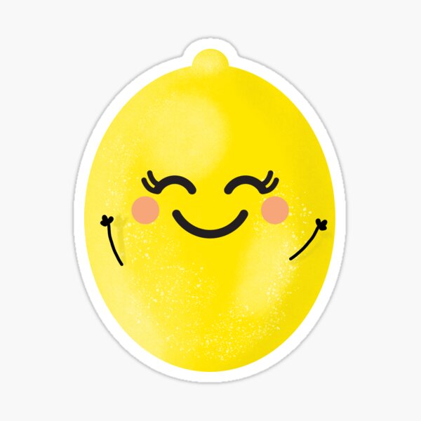 "Hands Up Happy Lemon" Sticker for Sale by VicEllisArt | Redbubble