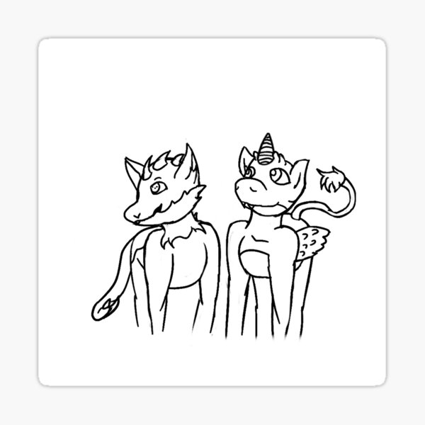 "Billy and Weem lineart" Sticker for Sale by marsa-thing | Redbubble