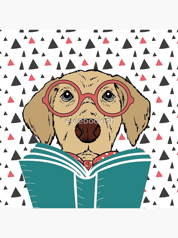 "Reading Dog" Art Print for Sale by eviebookish | Redbubble