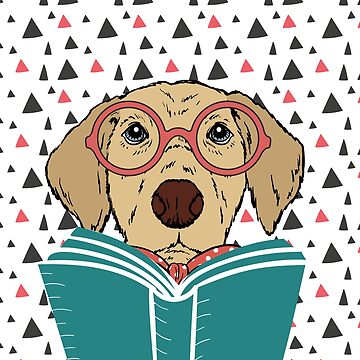"Reading Dog" Sticker for Sale by eviebookish | Redbubble