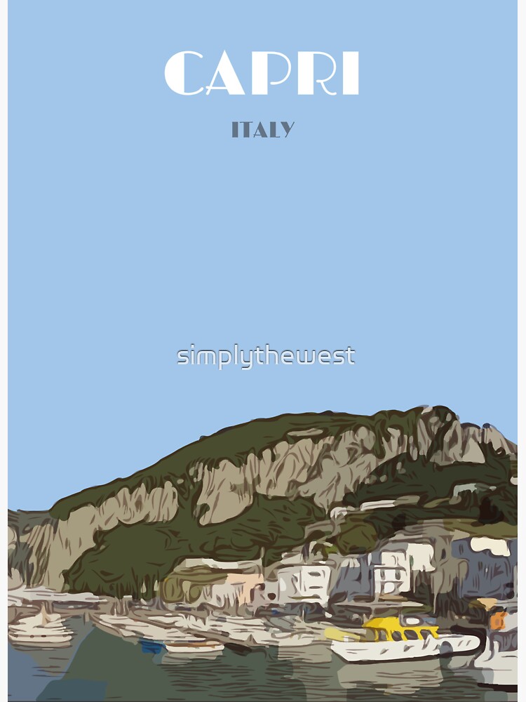 "Capri Travel Poster Print " Sticker by simplythewest | Redbubble