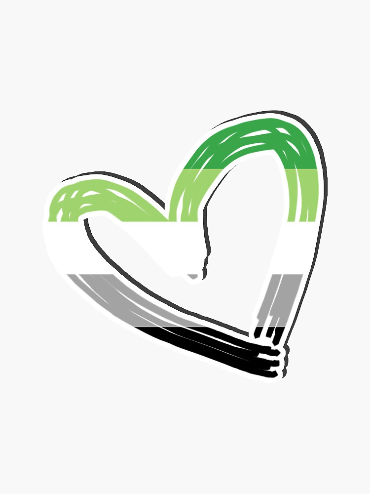 "heart (aro flag)" Sticker for Sale by ValeChii | Redbubble