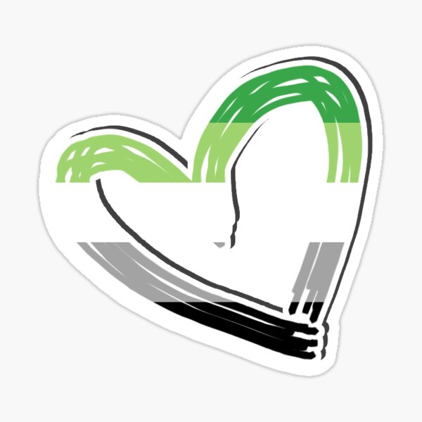 "heart (aro flag)" Sticker for Sale by ValeChii | Redbubble