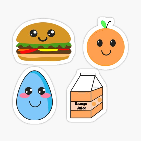 " Cute Food and Drink Pack 3" Sticker by Lunas-Bloom | Redbubble