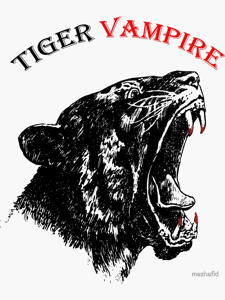 "TIGER VAMPIRE" Sticker for Sale by mezhafid | Redbubble