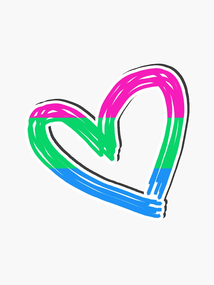 "heart (poly flag)" Sticker for Sale by ValeChii | Redbubble