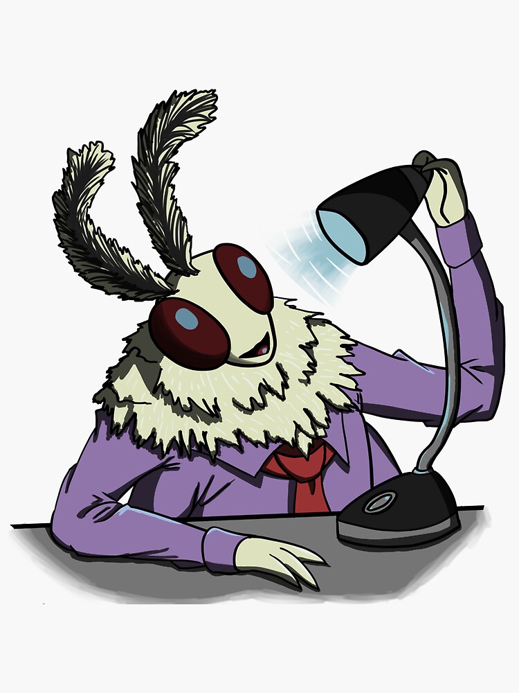 "Mothman lamp parody " Sticker for Sale by T1tanicHoard | Redbubble