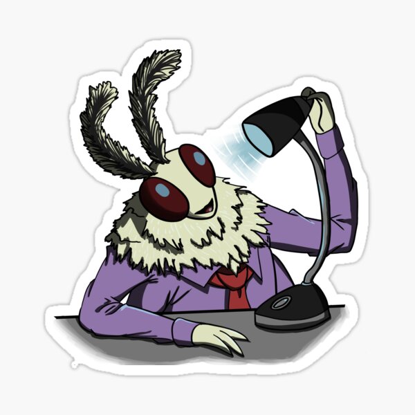 "Mothman lamp parody " Sticker for Sale by T1tanicHoard | Redbubble