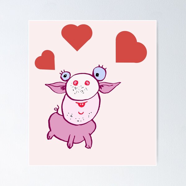 "Piggy Love" Poster for Sale by StudioViArt | Redbubble