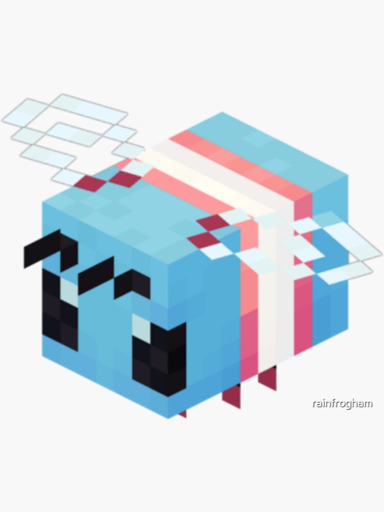 "trans pride minecraft bee" Sticker for Sale by rainfrogham | Redbubble