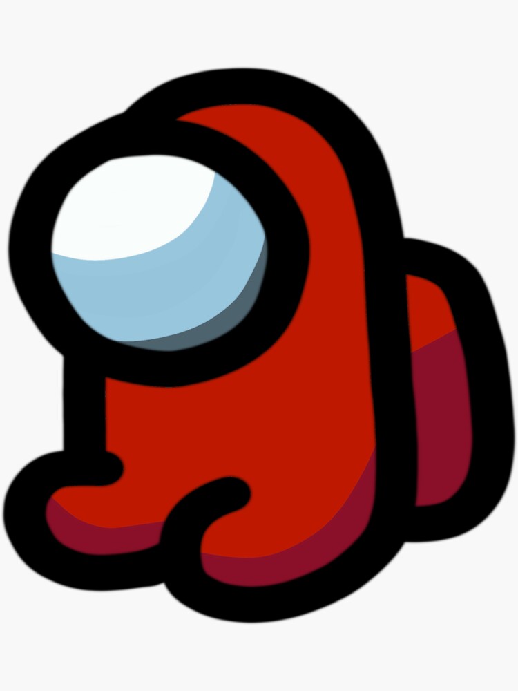 "Sitting Crewmate - Red" Sticker by Ramenoodlehead | Redbubble