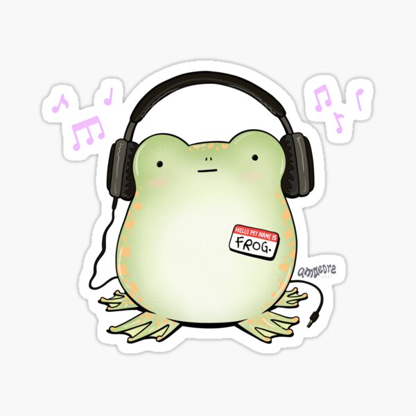 "Cheerful Musical DJ Frog" Sticker for Sale by amaeore | Redbubble