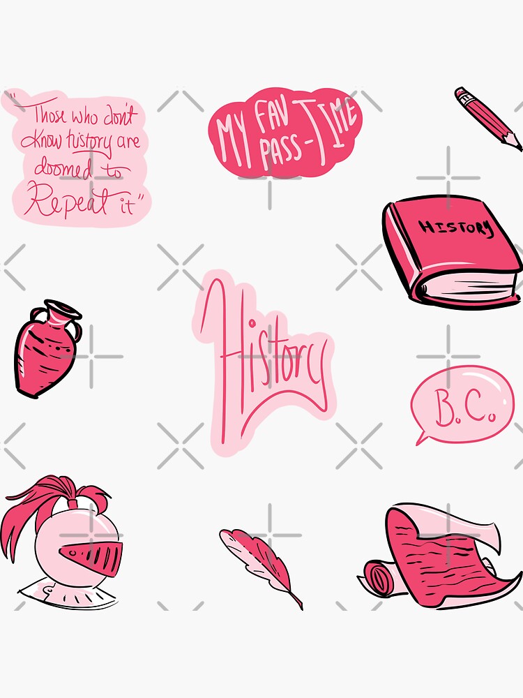 "Pink History School Subject Collection" Sticker for Sale by ...