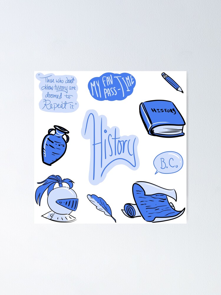 "Bold Blue History School Subject Collection" Poster for Sale by ...