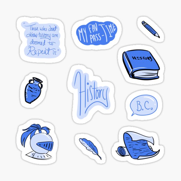 "Bold Blue History School Subject Collection" Sticker for Sale by ...
