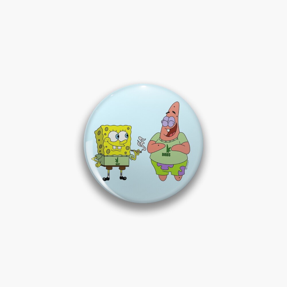 "Spongebob and Patrick Smoking Weed Cannabis Cartoon Art " Sticker for ...