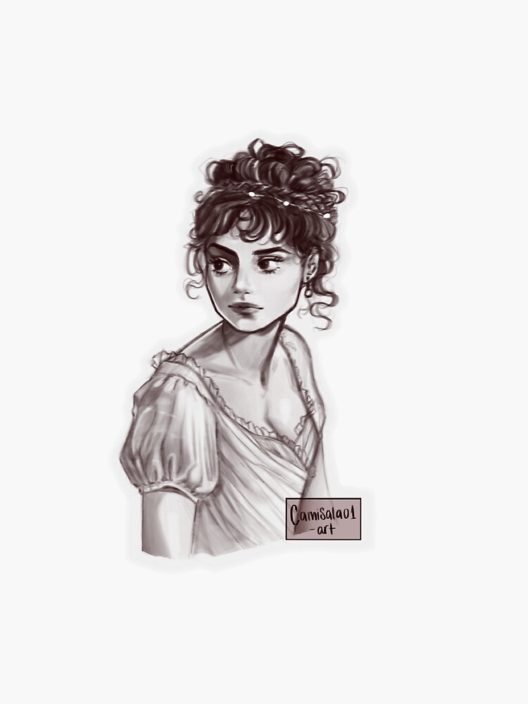 "Elizabeth Bennet sticker" Sticker by Camisala01-art | Redbubble